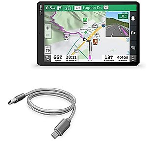 BoxWave Cable Compatible with Garmin RV 1090 (Cable by BoxWave) - Micro USB DuraCable, Braided Micro USB Charging Cable for Garmin RV 1090 - Space Grey