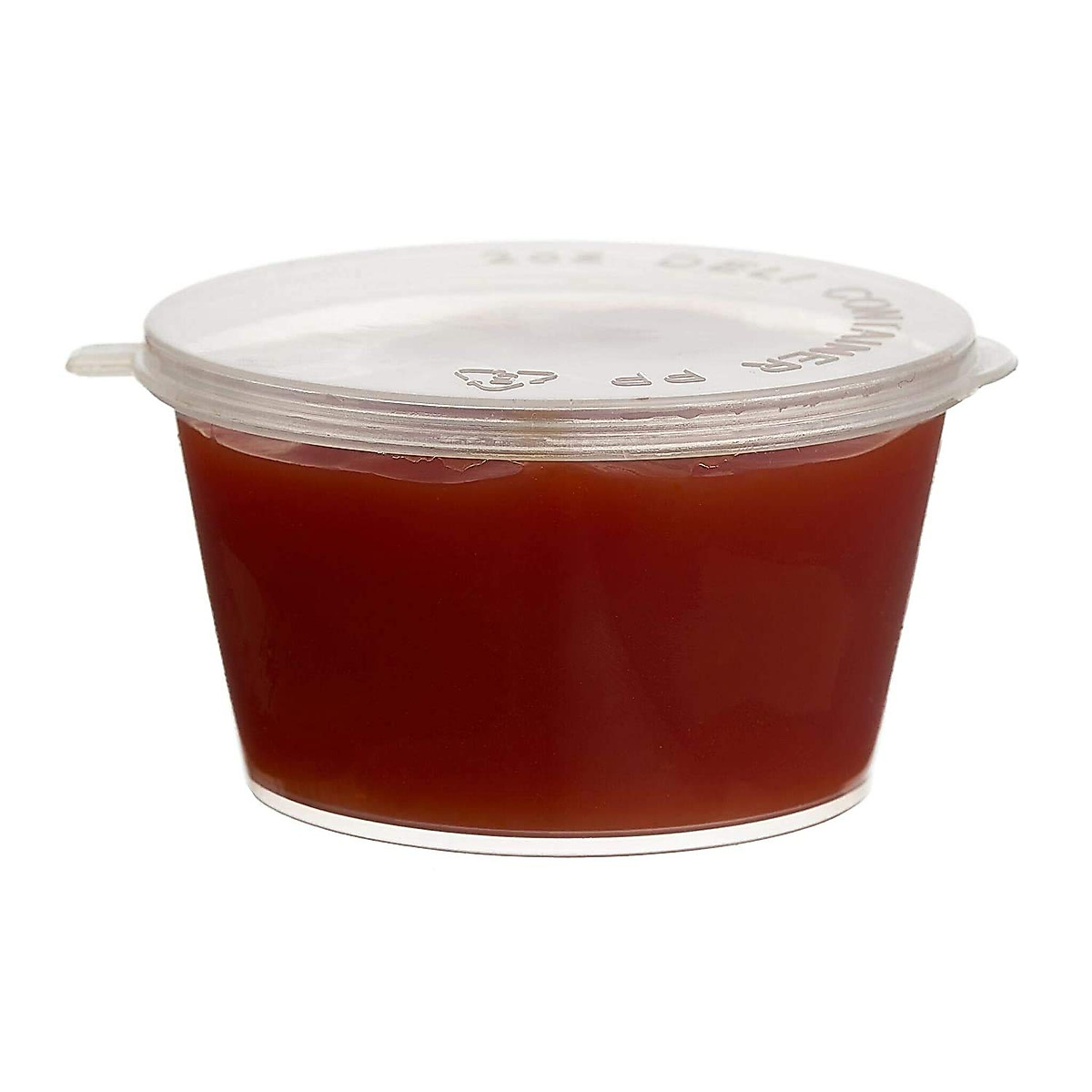 EcoQuality [50 PACK 2 Oz Leak Proof Plastic Condiment Souffle Containers with Attached Lids - Portion Cup with Hinged Lid Perfect For Sauces, Samples, Slime, Jello Shot, Food Storage & More!