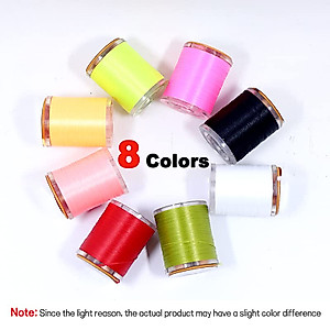 Fly Tying Thread 8 Colors 250D High Tensile 3/0 Tying Thread with Elasticity Fly Tying Materials