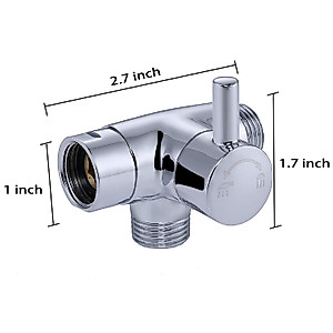 G-Promise Solid Metal Shower Arm Diverter for Hand Held Showerhead and Fixed Spray Head ∣ G 1/2 3-Way Bathroom Universal Shower System Replacement Part (Chrome)