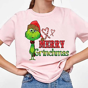 Christmas Iron on Transfers Stickers, 4 Pcs Cute Christmas Cartoon Green Monster Design Heat Transfer Decals Xmas Transfer Iron on Clothing Patches for T-Shirts Jackets Jeans DIY Decorations Craft
