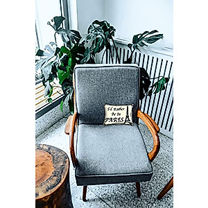 C&F Home I'd Rather Be in Paris Needlepoint Pillow Decor Decoration Christmas Throw Pillow for Couch Chair Living Room Bedroom 12 x 16 White