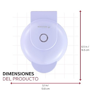 Holstein Housewares Personal/Mini Waffle Maker, Non-Stick Coating, Lavender - 4-inch Waffles in Minutes, Ideal for Breakfast, Brunch, Lunch or Snacks