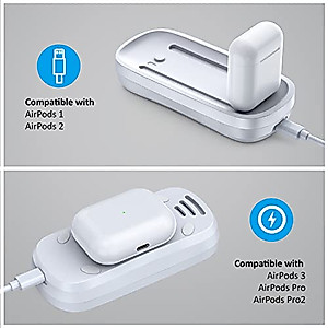 HONKID Charging Station for Magic Mouse 2 and Wireless Charging QI Cell Phone, Double-Sided Charging, Usable as Magic Mouse Charger, Stand, and Wireless Charger, USB-A to USB-C Cable Long 5ft, White