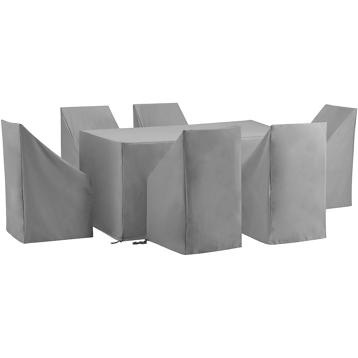 Crosley Furniture Patio Furniture Covers, Waterproof 7-Piece Cover Set for Dining, Outdoor Table and Chairs, Gray