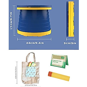 2-in-1 Portable Kids Potty Trainer, Travel Potty for Car Potty for Toddler, Folding Travel Potty Seat for Toddler with Liners, Bag (Tall Lemon)