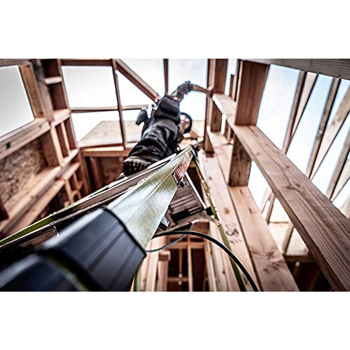 Little Giant Ladders, MightyLite, M4, 4 ft Stepladder, Ground Cue, Fiberglass, Type IAA, 375 lbs weight rating, Green, (15384-001)