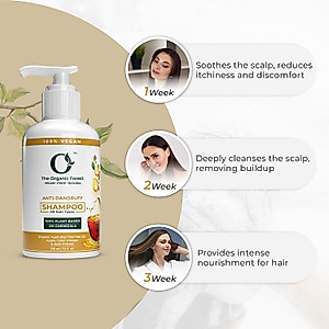 Anti Dandruff Shampoo - Sulfate-Free, Dry Scalp Soothing, Itchy Scalp Relief, Tea Tree Oil & Apple Cider Vinegar, Paraben Free Shampoo - Best Shampoo for Dandruff, Flakes, Itching & Scalp Care