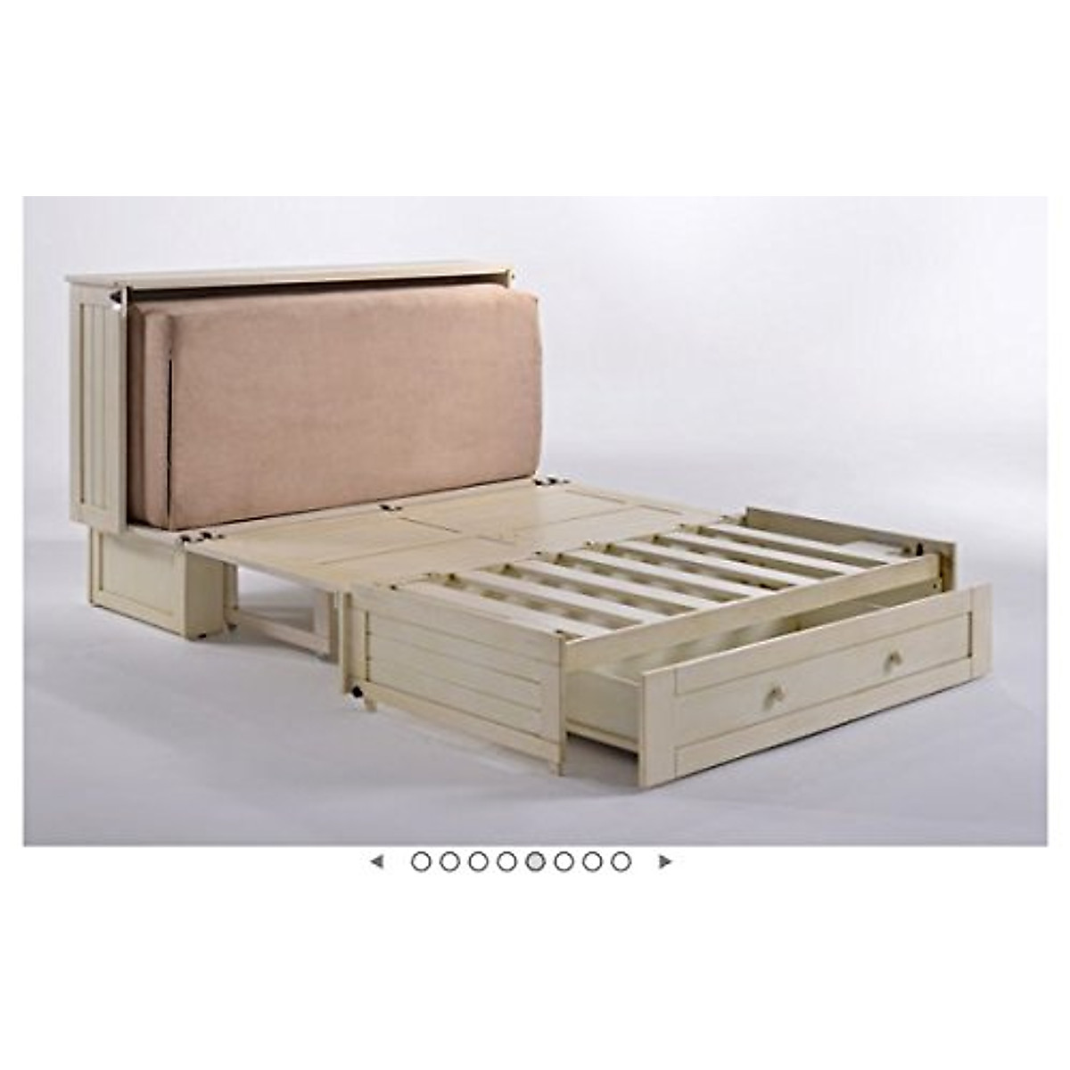 Night & Day Furniture MUR-CLV WH and MND-GMF-TRI-QEN Murphy Cabinet Bed with Mattress, Queen, White