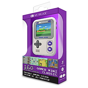 My Arcade Gamer Mini Classic-Purple: Games for Kids, Miniature Handheld Gaming System Packed with 160 Games, 1.8'' Color Display (DGUN-3924), Small