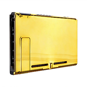 eXtremeRate Back Plate for Nintendo Switch Console, NS Joycon Housing Shell (D-Pad Version) with Full Set Buttons, DIY Replacement Shell for Nintendo Switch - Chrome Gold