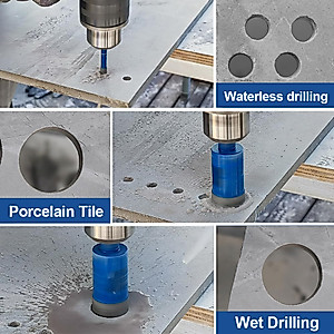 Dry Diamond Tile Drill Bit with Hex Shank,HIGHDRIL Diameter 2pcs 3/8"(10mm) for Porcelain Ceramic Granite Marble Hard Materials Electric Drill Diamond Core Bit