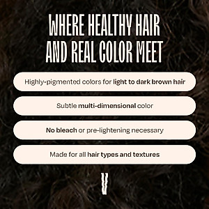 oVertone Haircare Color Depositing Conditioner - 8 oz Semi Permanent Hair Color with Shea Butter & Coconut Oil - Temporary Hair Color Dye - Vegan, Cruelty-Free - Espresso Brown.