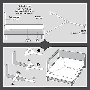 SeseYii Baby Bed Rail with Safety Y-Strap Extra Long Twin Full Queen King Size Infants Toddlers Guardrail with Reinforce Anchor (Grey, 55 inch)