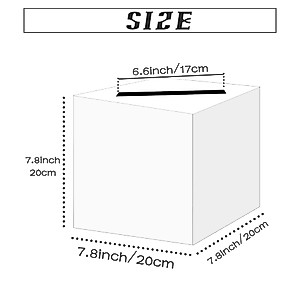 SietDESEO 2 Pcs White Card Box Diy Gift Card Box Money Card Box Holder for Wedding Reception Baby Shower Bridal Shower Birthday Party Supplies