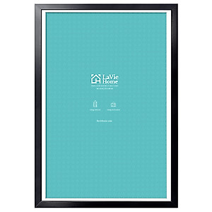 LaVie Home 30 x 42 Poster Frame Black, Display Pictures 27x40 with Mat or 30x42 Without Mat, Stable and Sturdy Picture Frame and Polished Plexiglass, Horizontal and Vertical Format of The Wall（1 Pack）