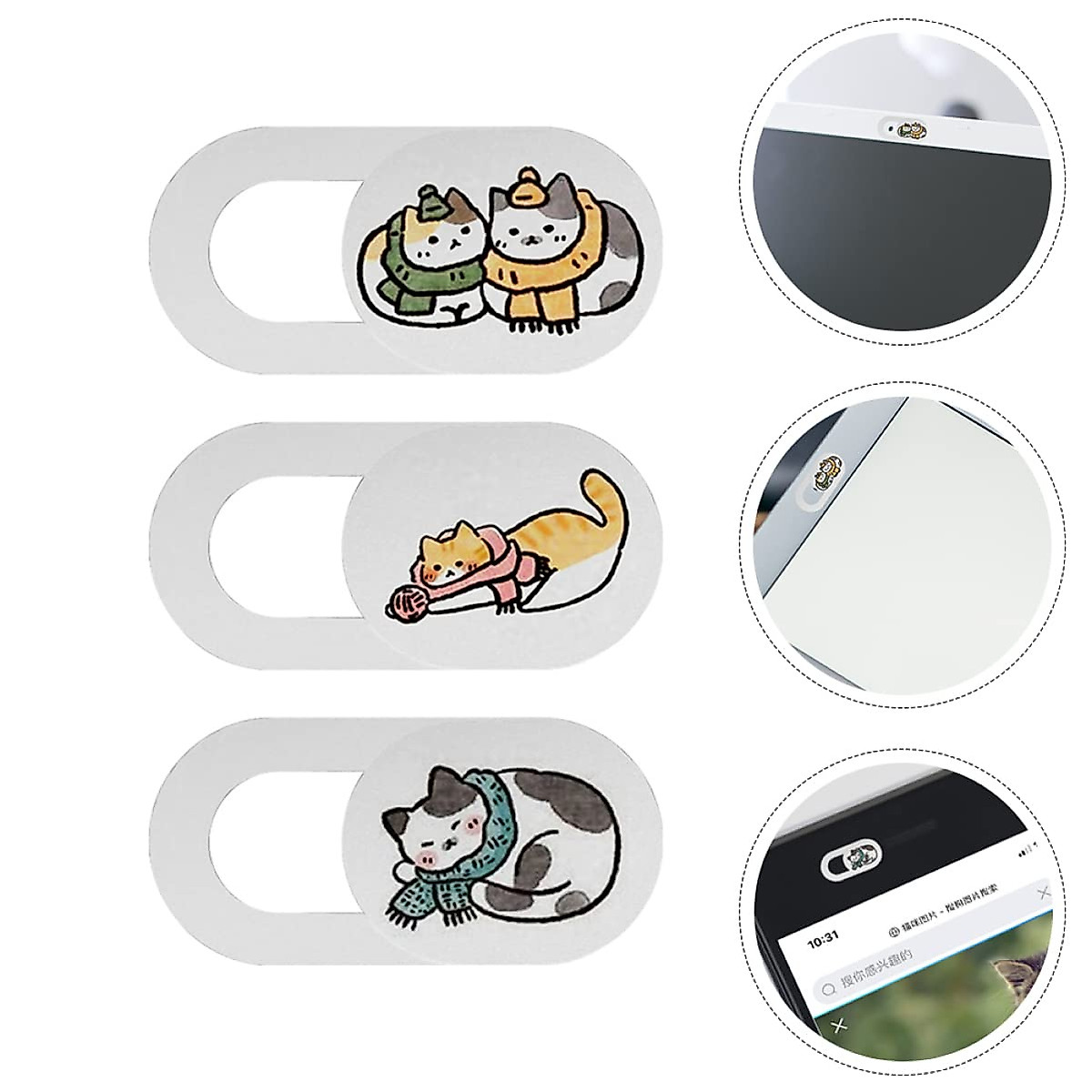 SOLUSTRE 18 pcs Camera Cover Webcam Sticker Slider Plastic Webcam Cover Laptop Camera Shutter Web cam Covers for Laptop Webcam Cover Slide Laptop Camera Sticker abs Safety Cover Japanese