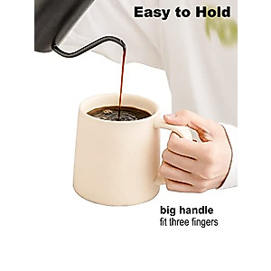 T-WARE Coffee Mug, Ceramic Mug Sets, 16 Oz Coffee Mug Set, Coffee Cup for Office and Home, Set of 2, Beige