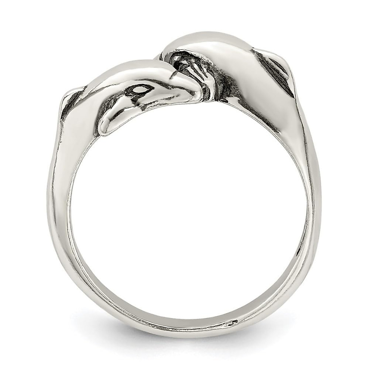 Diamond2Deal Solid 925 Sterling Silver Dolphin Ring