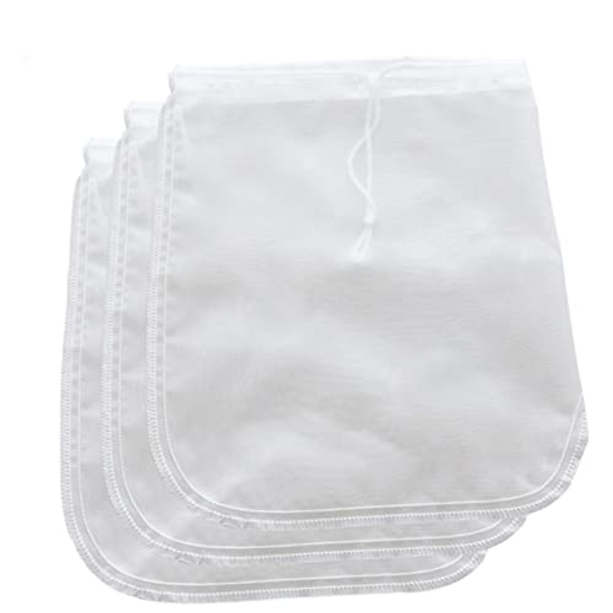 HOMSFOU 4 Pcs Nut Milk Bag Yogurt Strainer Bag Reusable Straining Bag Food Strainer Cheesecloth Bag Filter Mesh Bag Brew Bag Organic Nuts Cheesecloth Straining Bags White Filter Bag Coffee