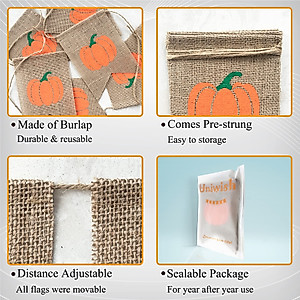 Uniwish Pumpkin Banner Happy Fall Y’all Garland Thanksgiving Day Decorations Birthday Baby Shower Home Décor Rustic Harvest Bunting