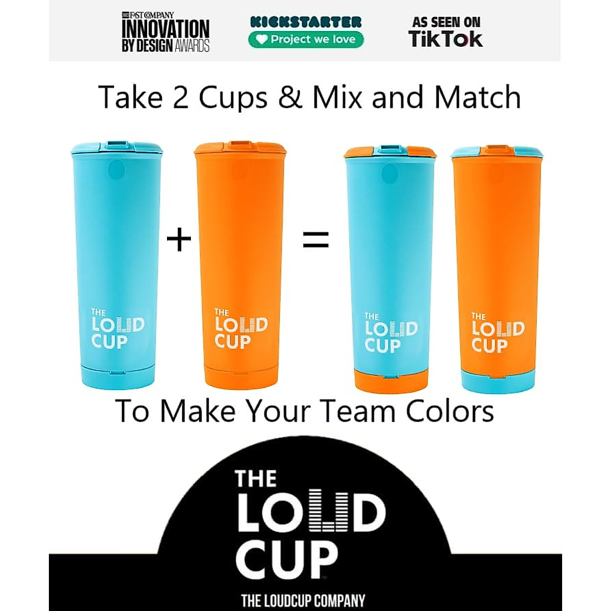 The LoudCup 20 oz Tumbler + Stadium Horn with Snap-Fit Lid (Bluejay Blue) - Insulated Cup Reusable Water Bottle Coffee Travel Mug - Worlds Loudest Cup for Game Day