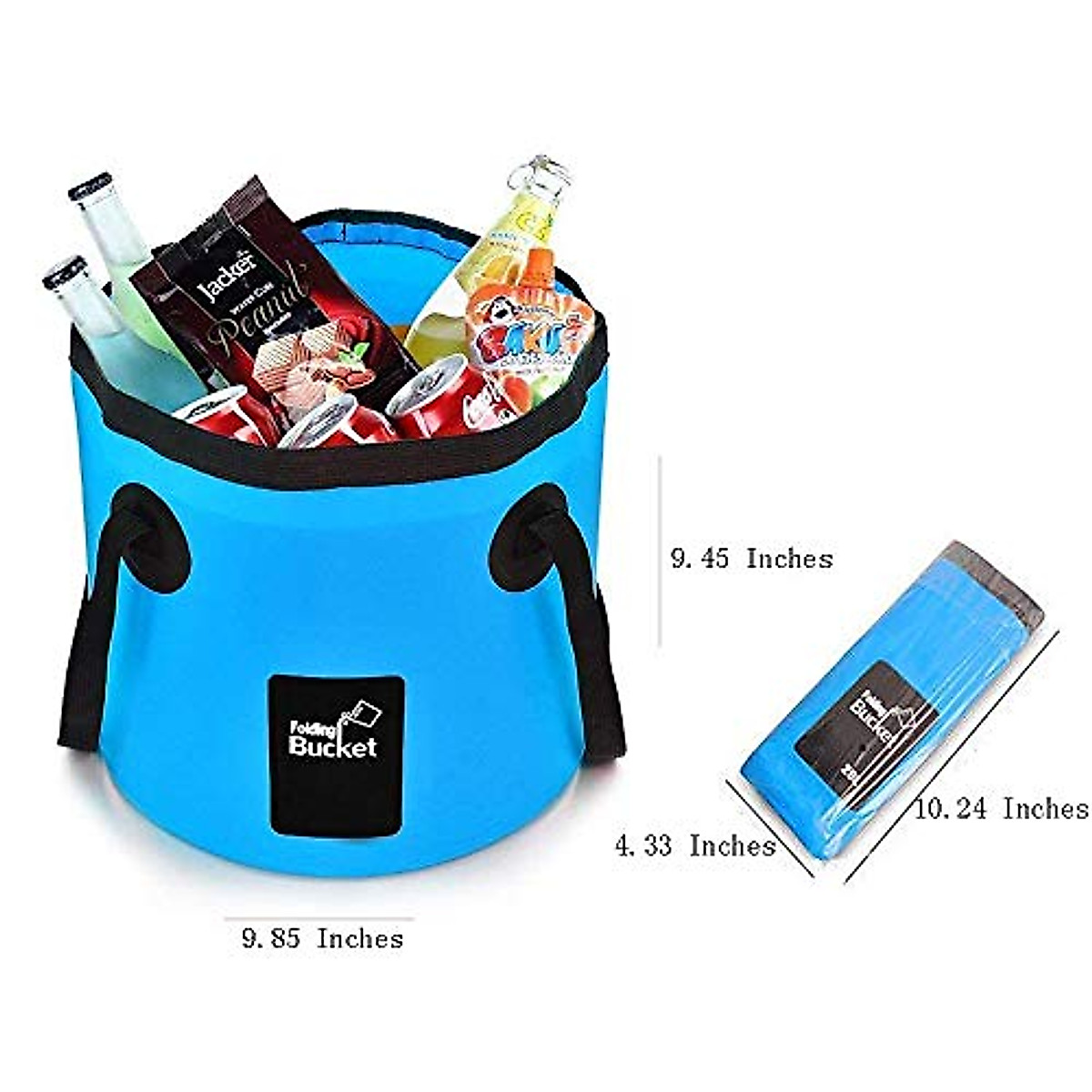BANCHELLE Collapsible Bucket Camping Water Storage Container 20 L (5 Gallon) Portable Folding Foot Bath Tub Wash Basin for Traveling Hiking Fishing Boating Gardening (Blue)