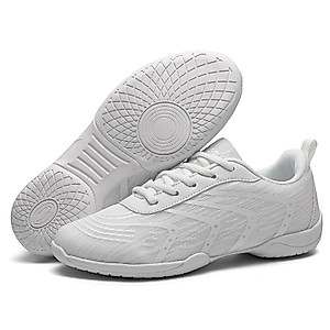 HWJHMX White Cheer Shoes for Girls Womens Cheer Shoes Youth Cheerleading Shoes Kids Cheer Sneakers Training Athletic Comfortable Lightweight Breathable Shoes Size