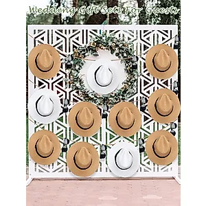 Silicherry 48 Pcs Straw Fedora Hat and Sunglasses Bulk 1920s Panama Style Fedora Eyeglasses for Havana Nights Beach Wedding Guest Gifts Party Supplies