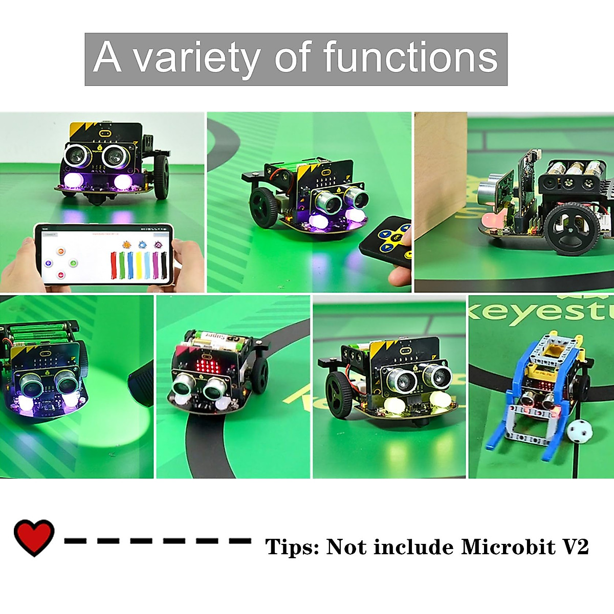 KEYESTUDIO Microbit Ultimate Easy Plug Starter Kit for BBC Micro:bit STEM Blocks Coding, 33 Projects Tutorial Guide(PDF)| 21 Electronics Modules with RJ11 Interface for Adults Kids Easy to Learn
