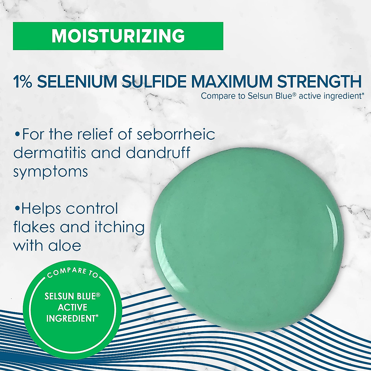 True+Real Moisturizing Dandruff Shampoo with Aloe and Selenium Sulfide 1%, 11fl oz