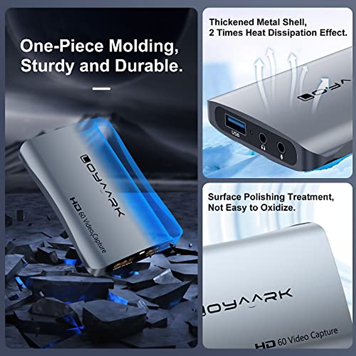 Loya Ark Audio Video Capture Cards 1080p 60fps, 4k HD Capture Card Nintendo Switcher, USB 3.0 Game Capture Card for Live Streaming Video Conferencing Teaching 3ds PS4 PS5 PC Xbox One Camera OBS