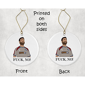 MT Gifts Roy Kent Christmas Ornament - Hilarious Gift for Every Ted Lasso Lover This Holiday Printed on Both Sides, White