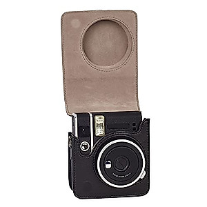 Phetium Instant Camera Case Compatible with Instax Mini 40,PU Leather Bag with Pocket and Adjustable Shoulder Strap (Black)