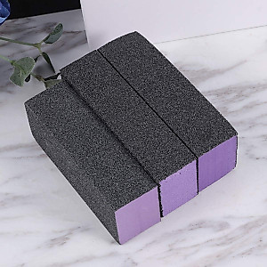 Beaupretty 3pcs Nail Files and Buffer Professional Three-sided Emery Board Buffers Nail Art Care Buffer Block Tools