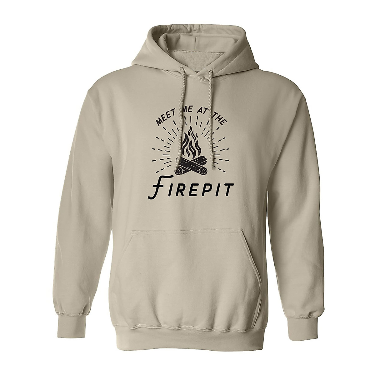 zerogravitee Meet Me At The Firepit Adult Hooded Sweatshirt in Sand - XXX-Large