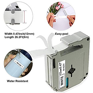 5-Pack P touch M-K231 tape Compatible for Brother M Tape 12mm 0.47 Inch MK-231 M231 M-231 M-K231S,for Brother PTouch PT-M95,PT-85,PT-75,PT-65,PT-90,PT-80 Label Maker, Black on White, 1/2 Inch x 26.2Ft