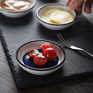 MOSYONE Soy Sauce Dish Ceramic Set of 6 - Soy Sauce Dipping Bowls for Sushi - 3.5 Inch Serving Dish - Japanese Style Dinnerware Set