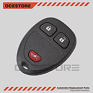 OCESTORE 1 Pcs OUC60270 OUC60221 3 Button Keyless Entry Remote Car Key Fob Replace# 15913420