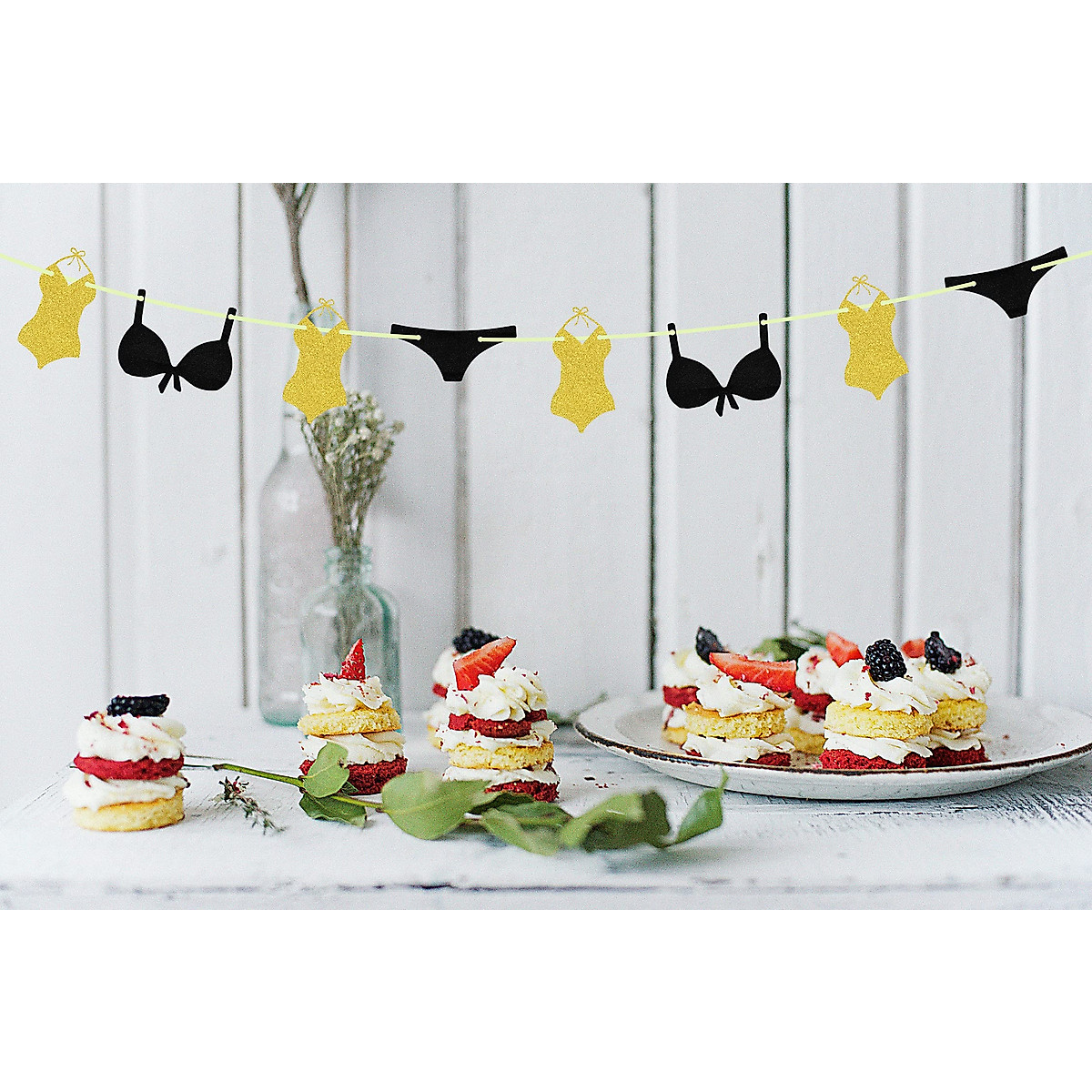 Bachelorette Banner Gold Black Glitter, Lingerie Party Decorations, Bachelorette Party Banner, Lingerie Shower Decorations, Bridal Shower Banner, Bra Panties Banner, Bachelorette Party Decorations