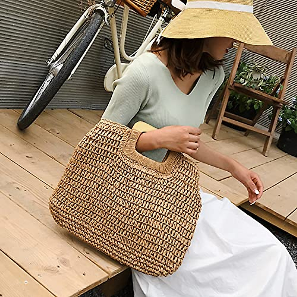 Beach Bag Straw Tote Bag Summer Beach Bags For Women Handbag