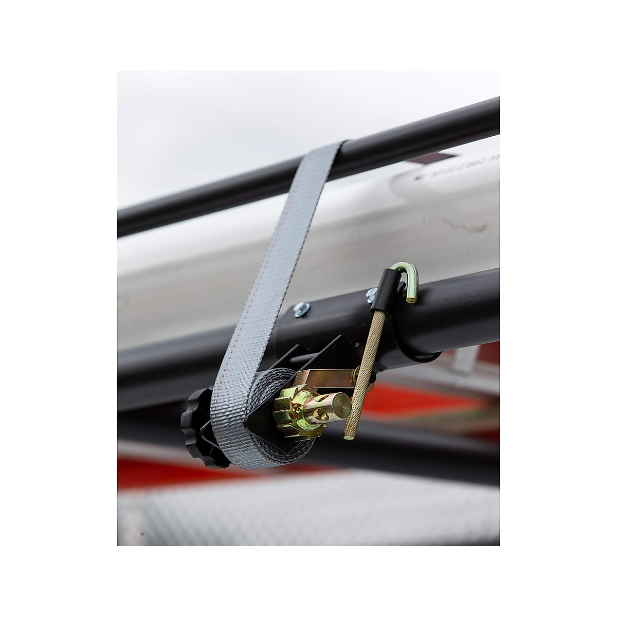 Buyers Products 5480007 Round Tube Ladder Rack Rachet Straps, 2 Pack, 7ft x 1-1/2 Inch, Double J Hook, Ladder Rack Straps, Pickup Truck Contractor Rack, Pickup Truck Cargo Rack Accessories