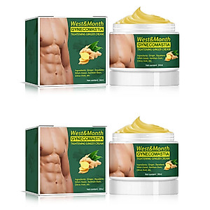 YG LianKai 2pcs Gynecomastia Tightening Ginger Cream, Ginger Cream for Men, Effectively Shrinks Men Chest Tightening Ginger Cream