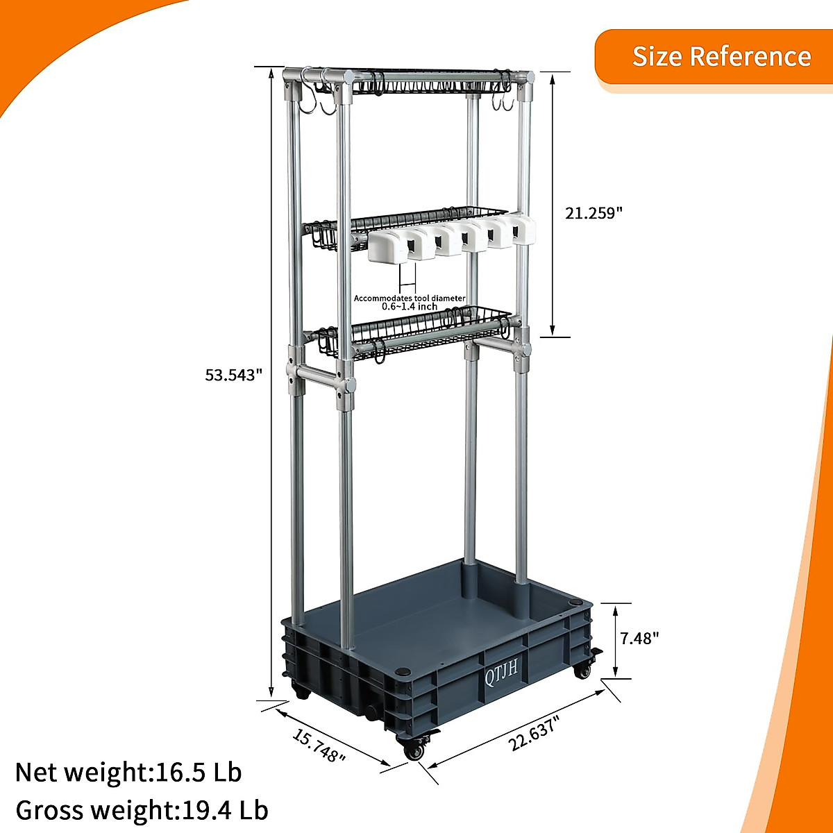 Multi-Layer Mobile Cleaning Tool Storage Rack storage shelf broom mop holder hold your cleaning supplies janitorial cart Steel Organizer Wire Rack