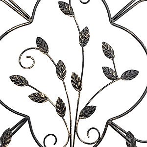TGKPT 41" Spanish Arch Wall Decor， Metal Semi-Circular Wall Art with Leaf Shape, Retro Decorative Iron Ornament for Wall, Garden, Home