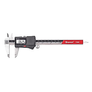 Starrett Stainless Steel Electronic Slide Caliper - 0-6" Range, 0005" Resolution, LCD Display, Fine Adjustment Thumb Wheel, in/mm Conversion - EC799A-6/150