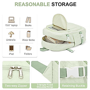 weradar Aesthetic College Backpack For Women Lightweight High School Bag Small 15.6 Inch Laptop Travel Backpacks Kawaii Middle Bookbag For Teens Girls(Mint Green)