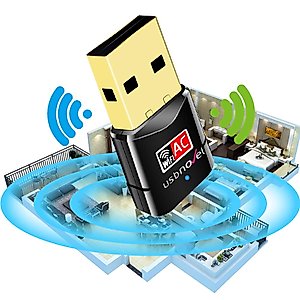 USB WiFi Adapter for PC,600Mbps Dual Band WiFi USB 802.11AC WiFi Adapter for PC Desktop Laptop,2.4GHz,5GHz USB WiFi Dongle Wireless Network Card Adapter Support Windows10/8/7/XP,Mac OS 10.9-10.15