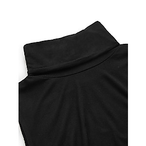 Verdusa Women's Sleeveless High Turtleneck Tank Top Black XXL