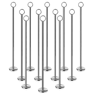New Star Foodservice 23305 Ring-Clip Table Number Holder/Number Stand/Place Card Holder, 18-Inch, Set of 12